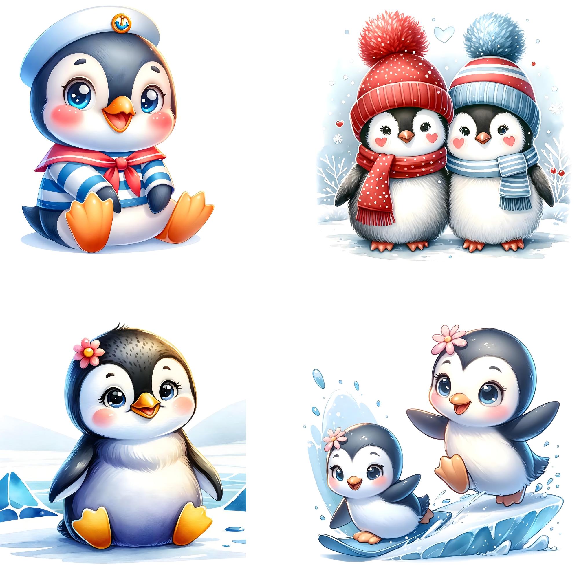 12 Watercolor Penguin Clipart Bundle, Penguin PNG, JPG Files, Cute ...