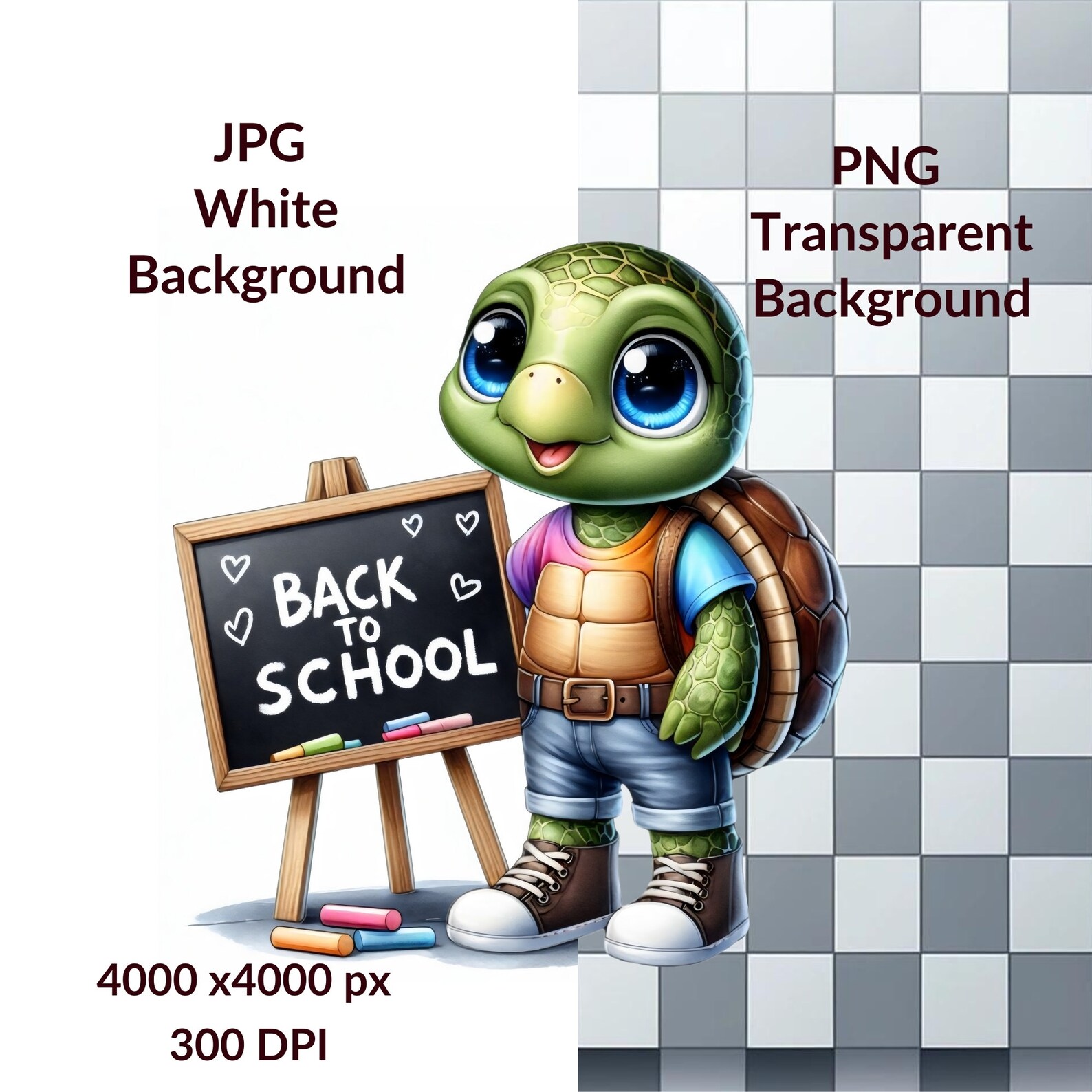 12 Watercolor Cartoon Back to School Animals Clipart Bundle, Cute ...