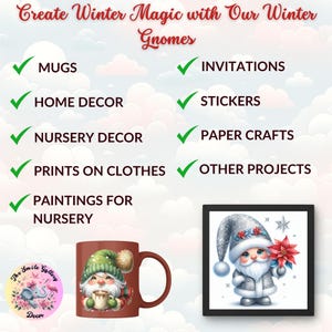 14 Winter Gnome Clipart Bundle, Watercolor Holiday Elves PNG JPG ...