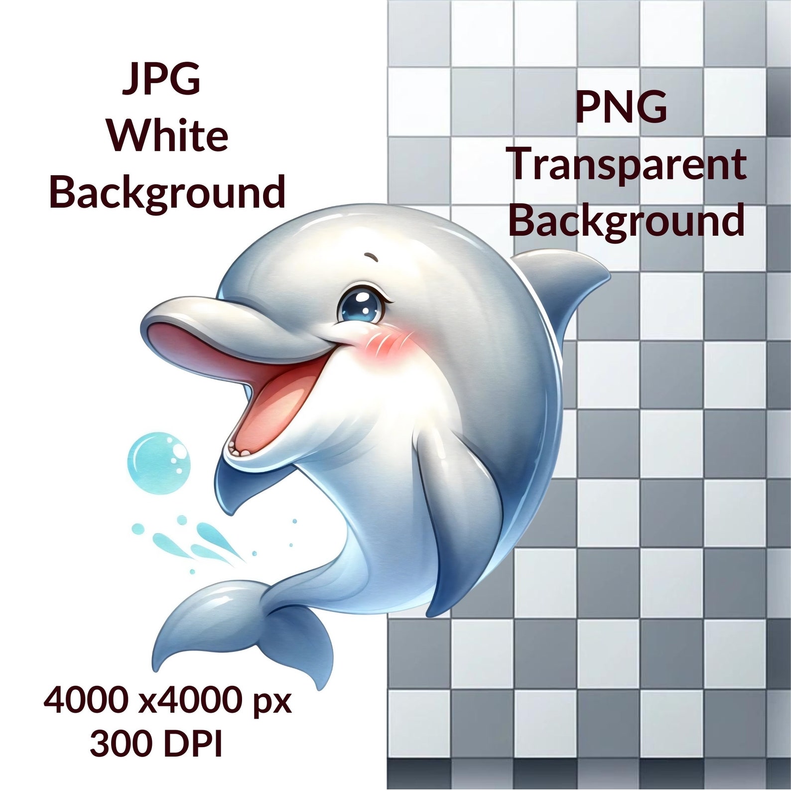 Watercolor Dolphins Clipart Bundle, 12 Cute Dolphin PNG, Summer Dolphin ...