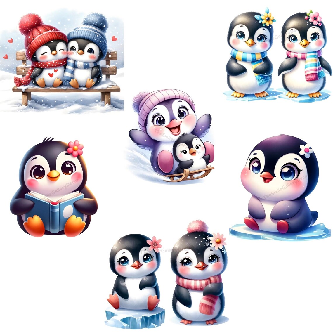 12 Watercolor Penguin Clipart Bundle, Penguin PNG, JPG Files, Cute ...