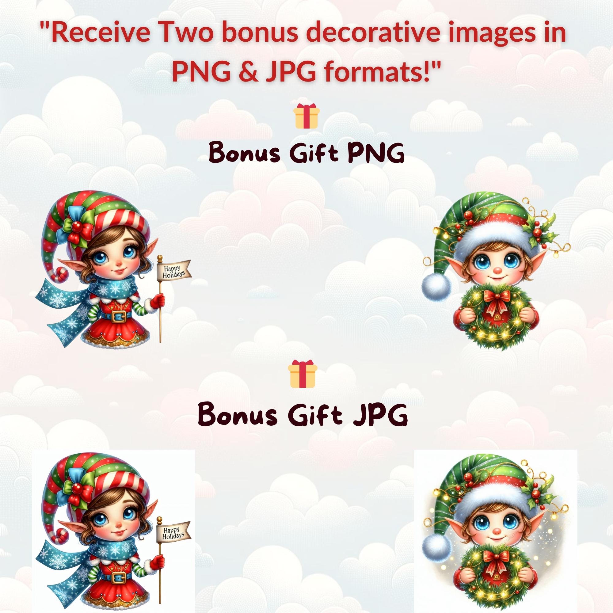 Christmas Elf Clipart Bundle, Cute Watercolor Cartoon Holiday Elves PNG ...