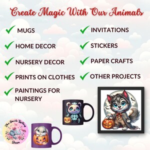 Watercolor Halloween Animals Clipart Bundle: 36 PNG & JPG Images - Etsy