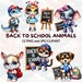 12 Watercolor Cartoon Back to School Animals Clipart Bundle, Cute ...