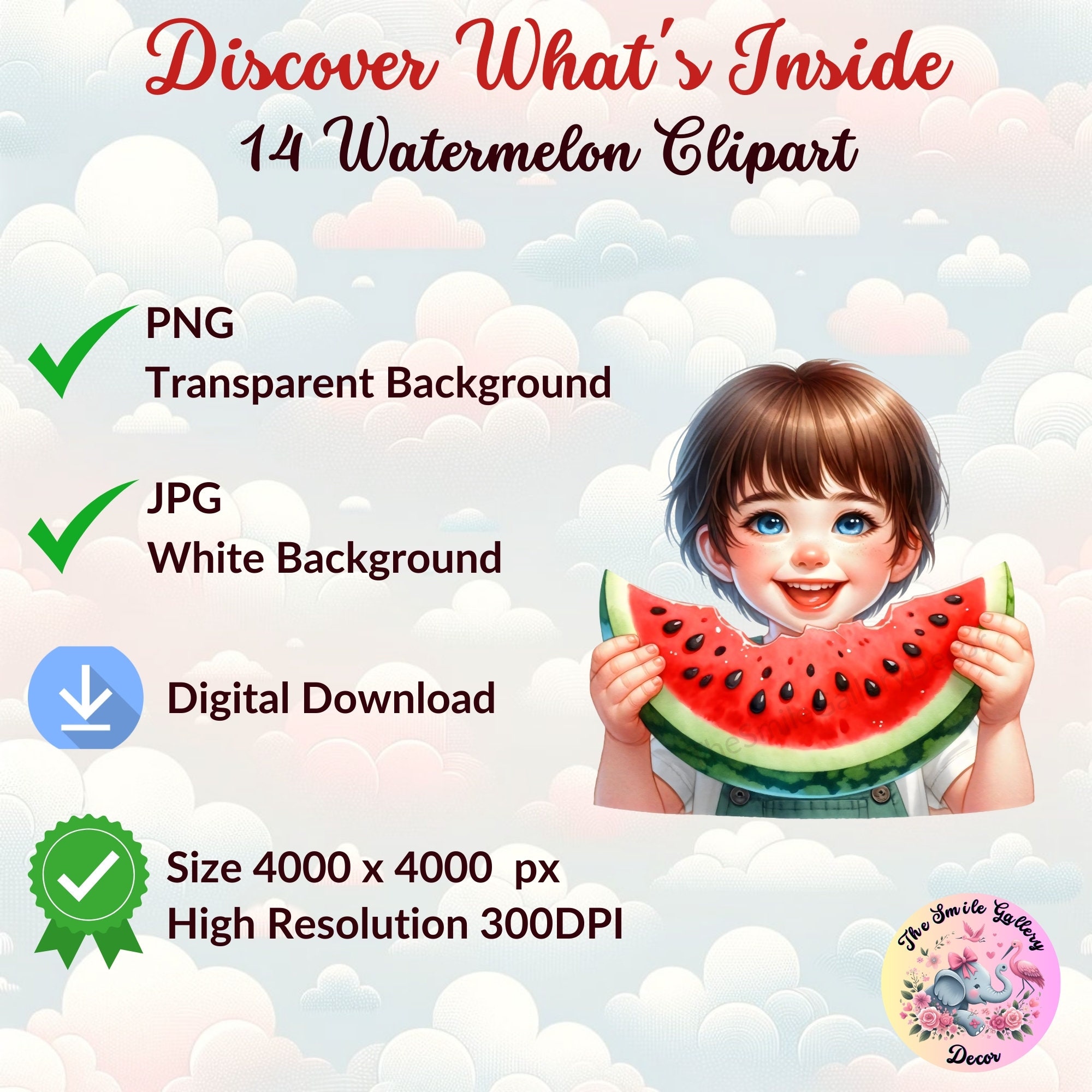 14 Watercolor Watermelon Clipart Bundle, Summer Fruit PNG, JPG Files ...