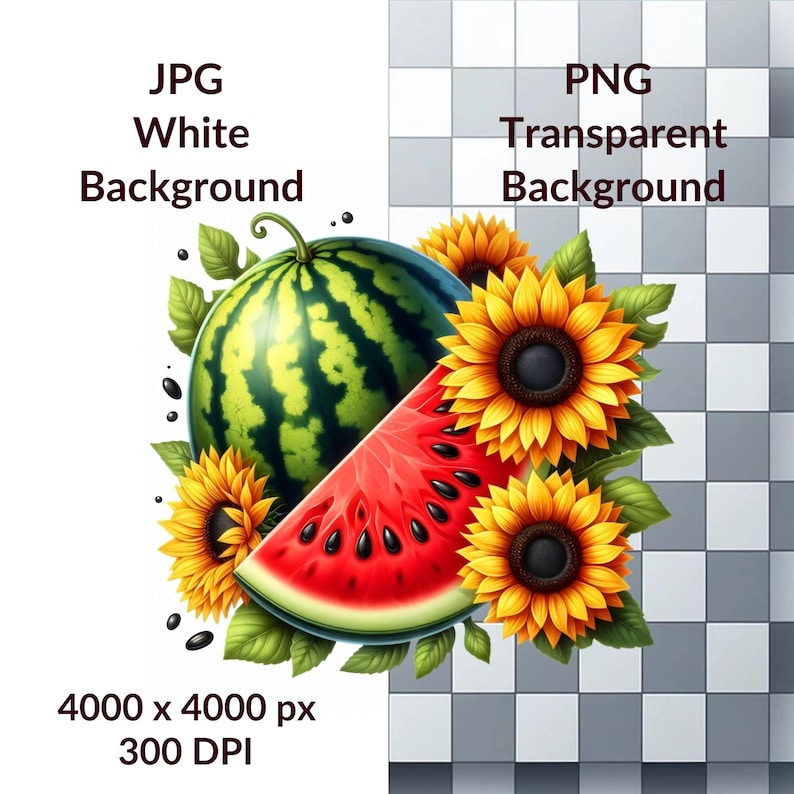 Watercolor Watermelon Clipart Bundle: Summer Fruit PNG JPG (digital ...