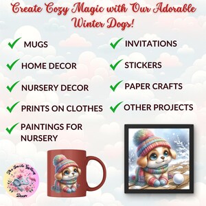 Winter Puppy Dog Clipart Bundle, 14 PNG & JPG + 3 Bonus, Cute ...