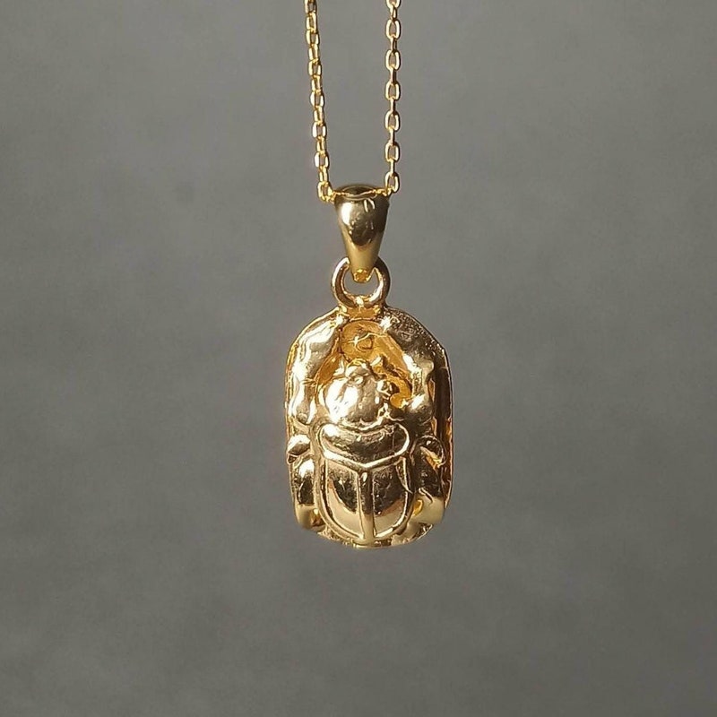 14 K Gold Beetle Pendant - Etsy UK