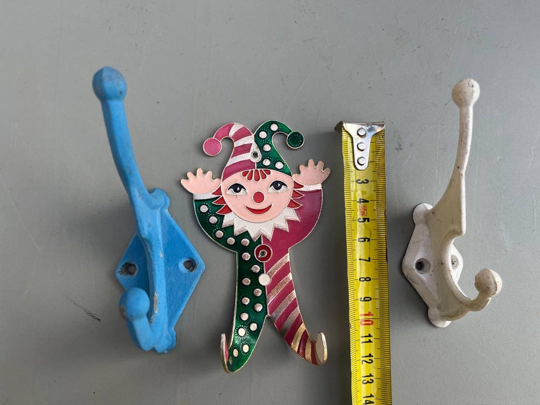 Vintage Hooks, Set of 3 Hooks, Vintage Hanger, Children's Coat Hook ...