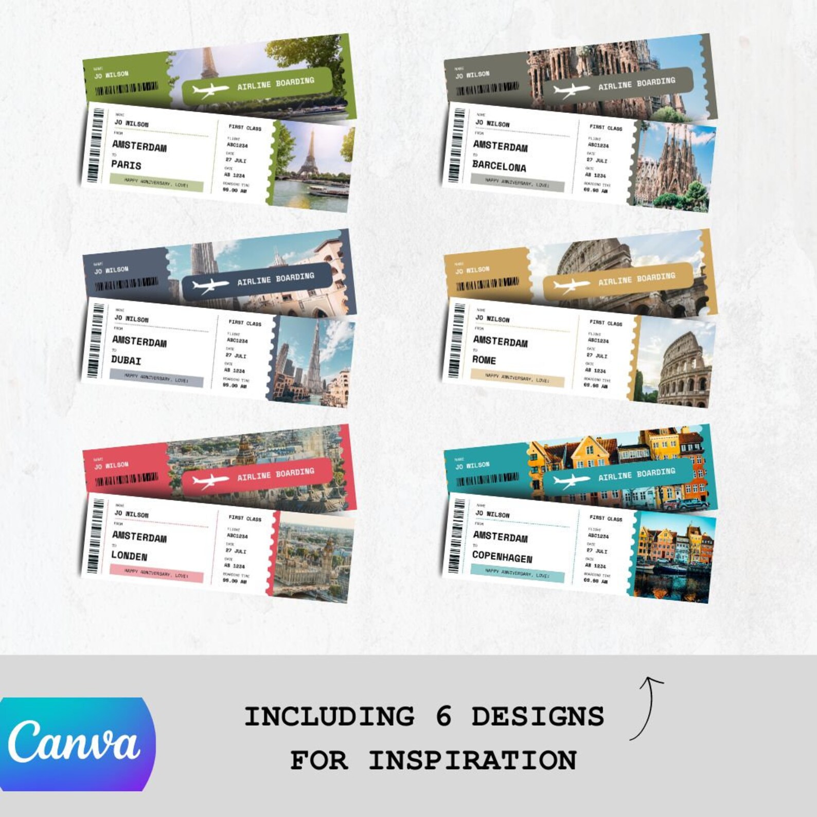 Editable Travel Boarding Pass Template Perfect Present for Adventure ...