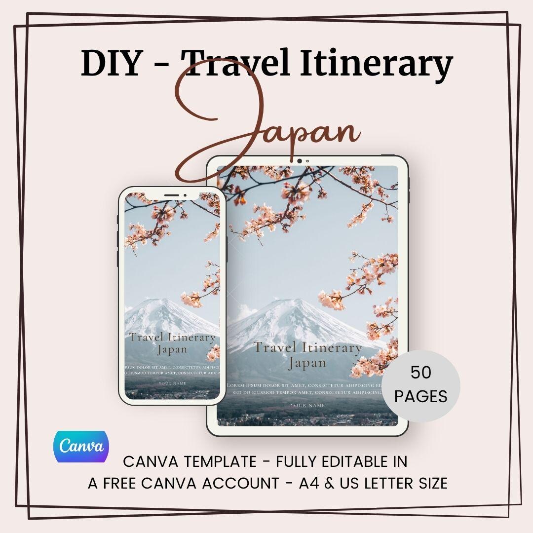 Japan Itinerary Planner - Editable Canva Template - 50 Pages - Digital ...