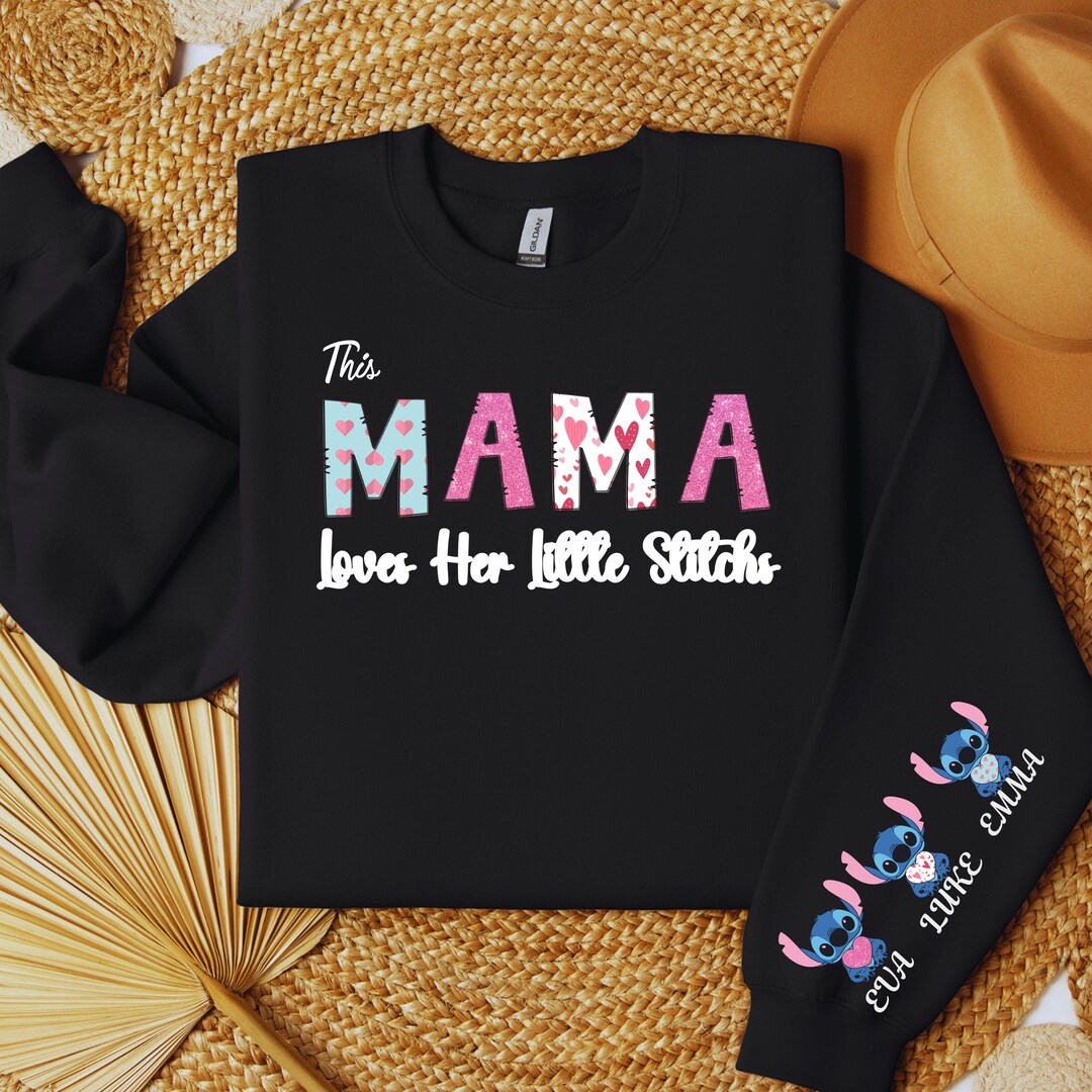 Personalized Mama Stitch Shirt With Kids Names, Custom Mother's Day Tee ...
