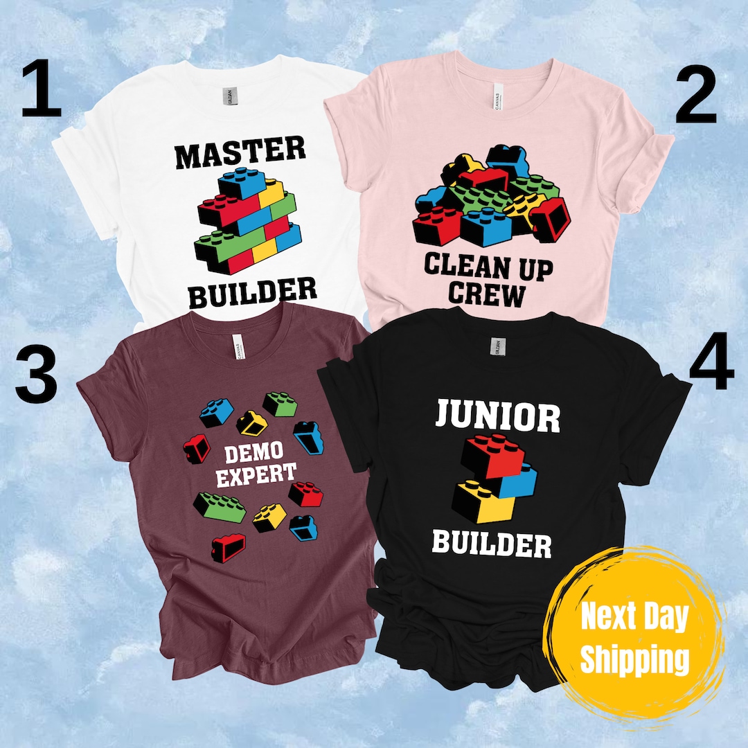 Building Blocks Shirt, Master Builder Shirt, Clean up Crew Shirt, Demo ...