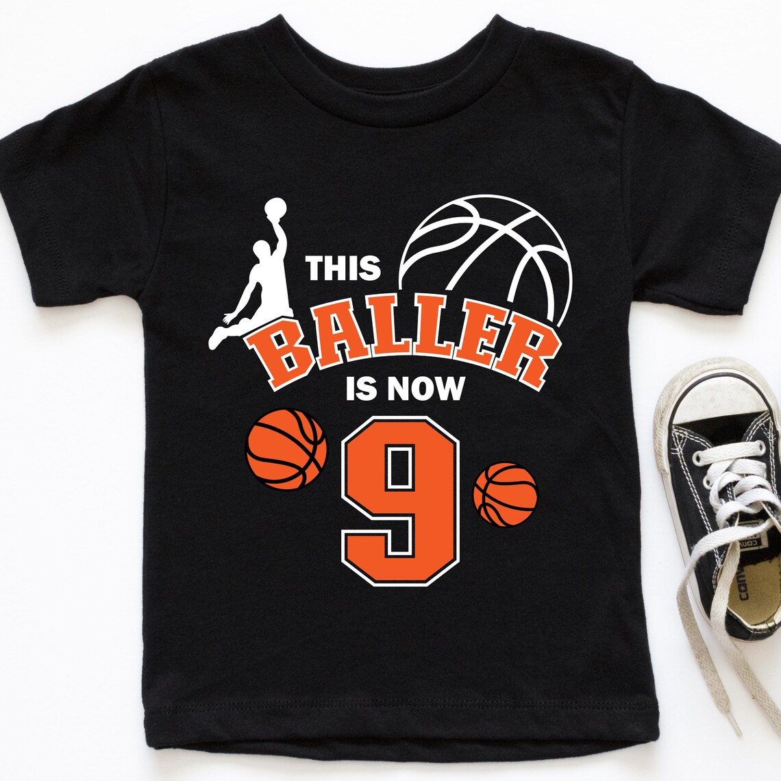 Custom This Baller Basketball Birthday Shirts, This Baller is Now 9 ...