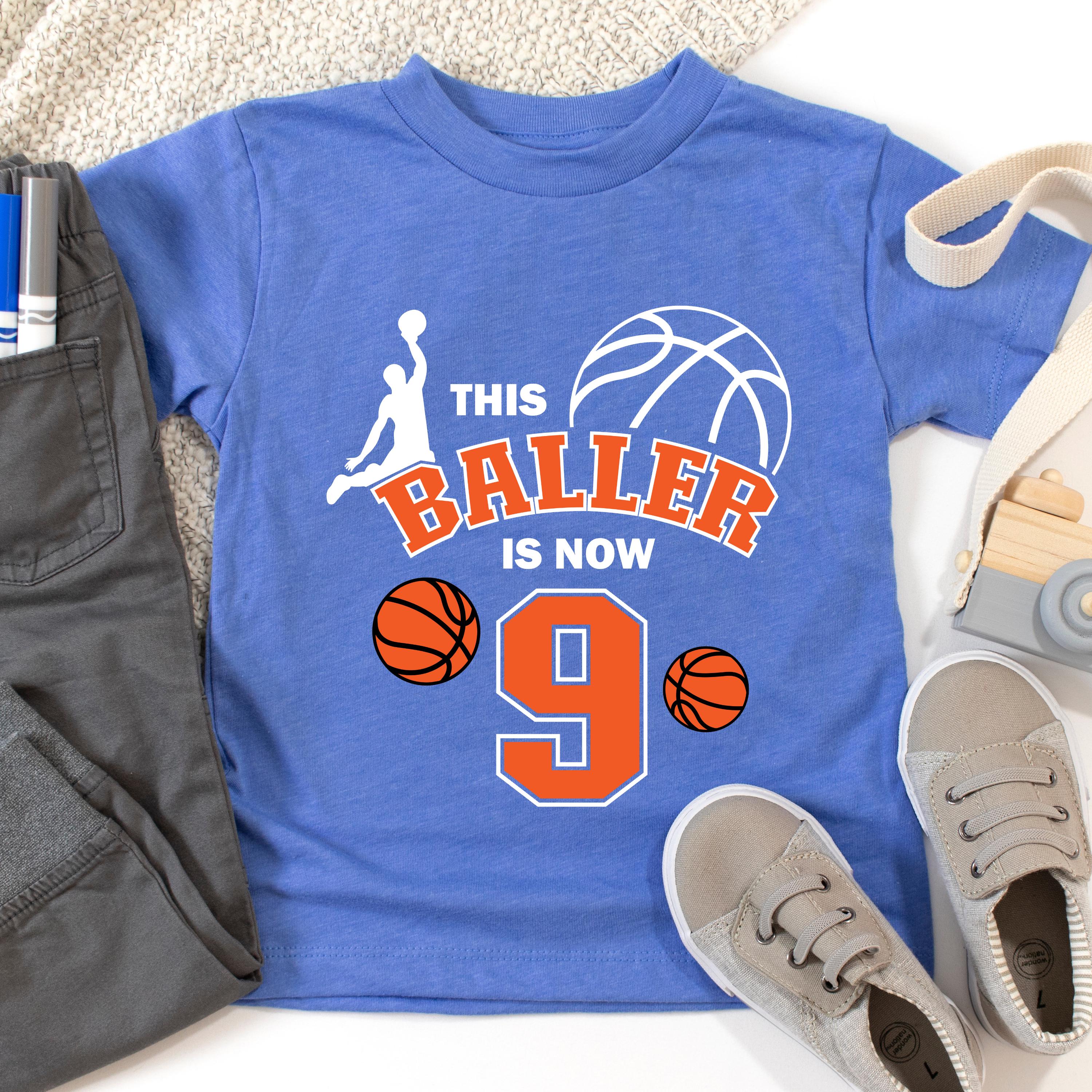 Custom This Baller Basketball Birthday Shirts, This Baller is Now 9 ...