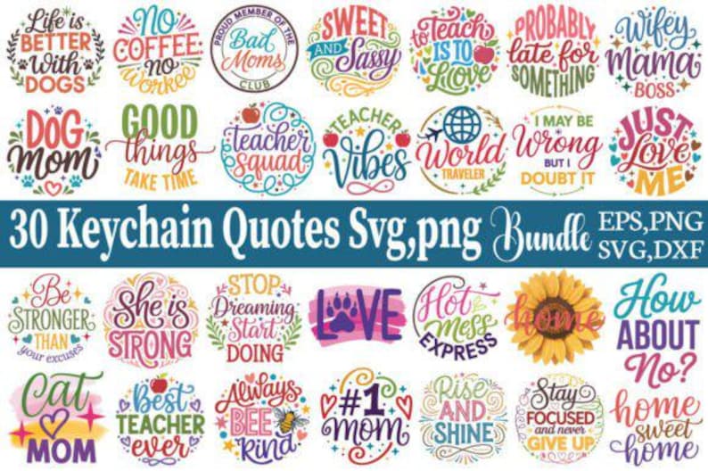 Keychain Quotes SVG - Etsy