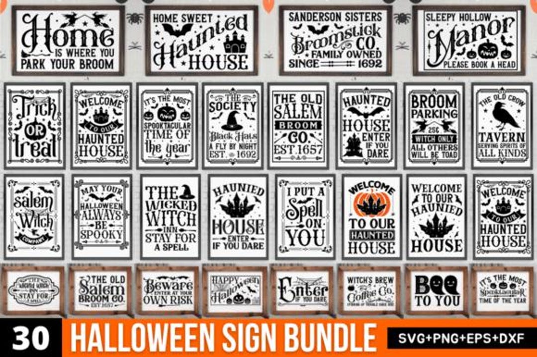 Halloween Sign Making Bundle SVG | Spooky Halloween Decor - Etsy