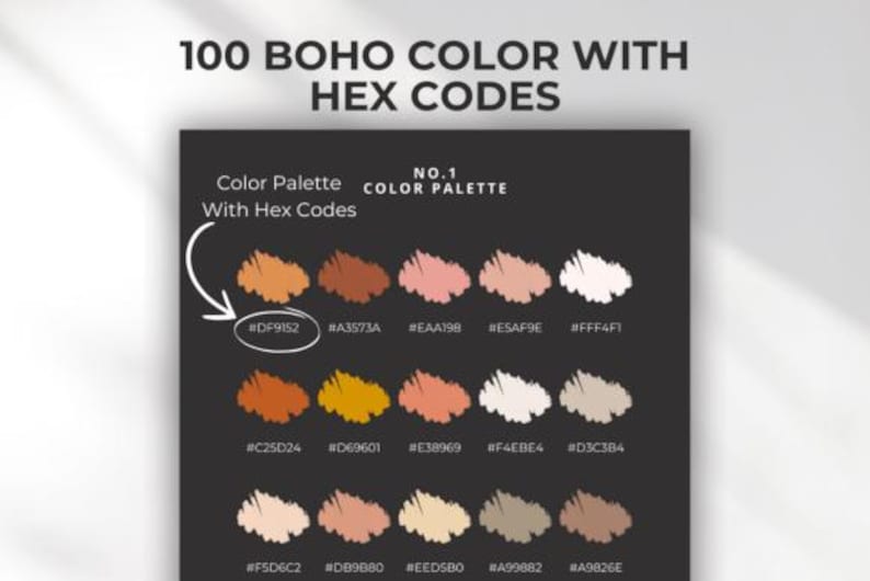 Boho Color Palette With Hex Codes - Etsy