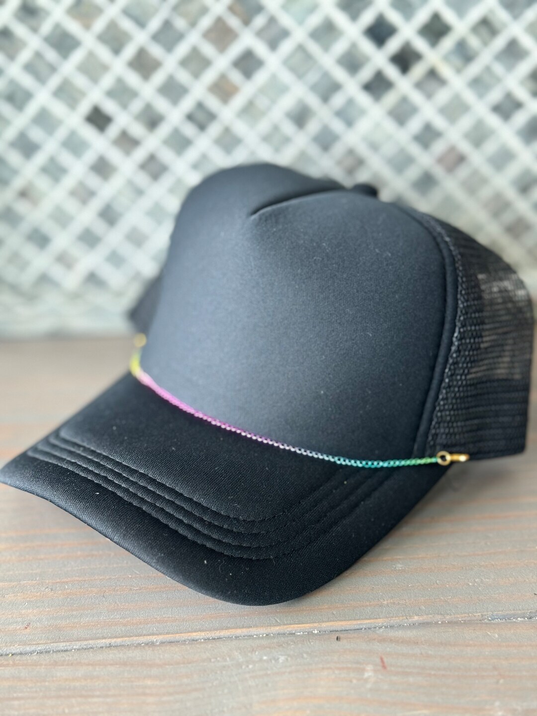 Delicate Neon Rainbow Ombre Link Hat Chain - Etsy