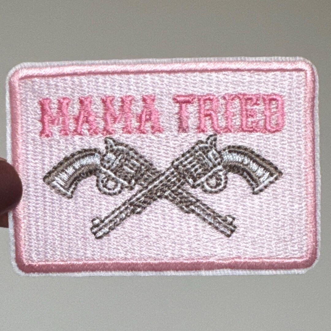 Pink Mama Tried Crossed Revolvers Iron on Patch - Etsy