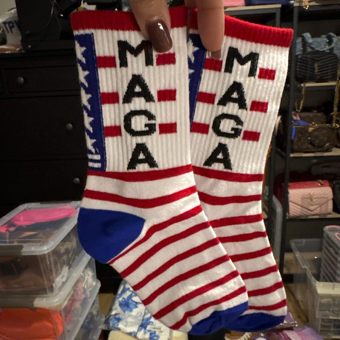 MAGA Red White and Blue Stars & Stripes Dress Socks - Etsy