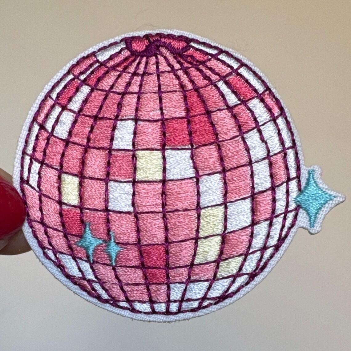 Pink Disco Ball Blue Sparkles Iron on Patch - Etsy