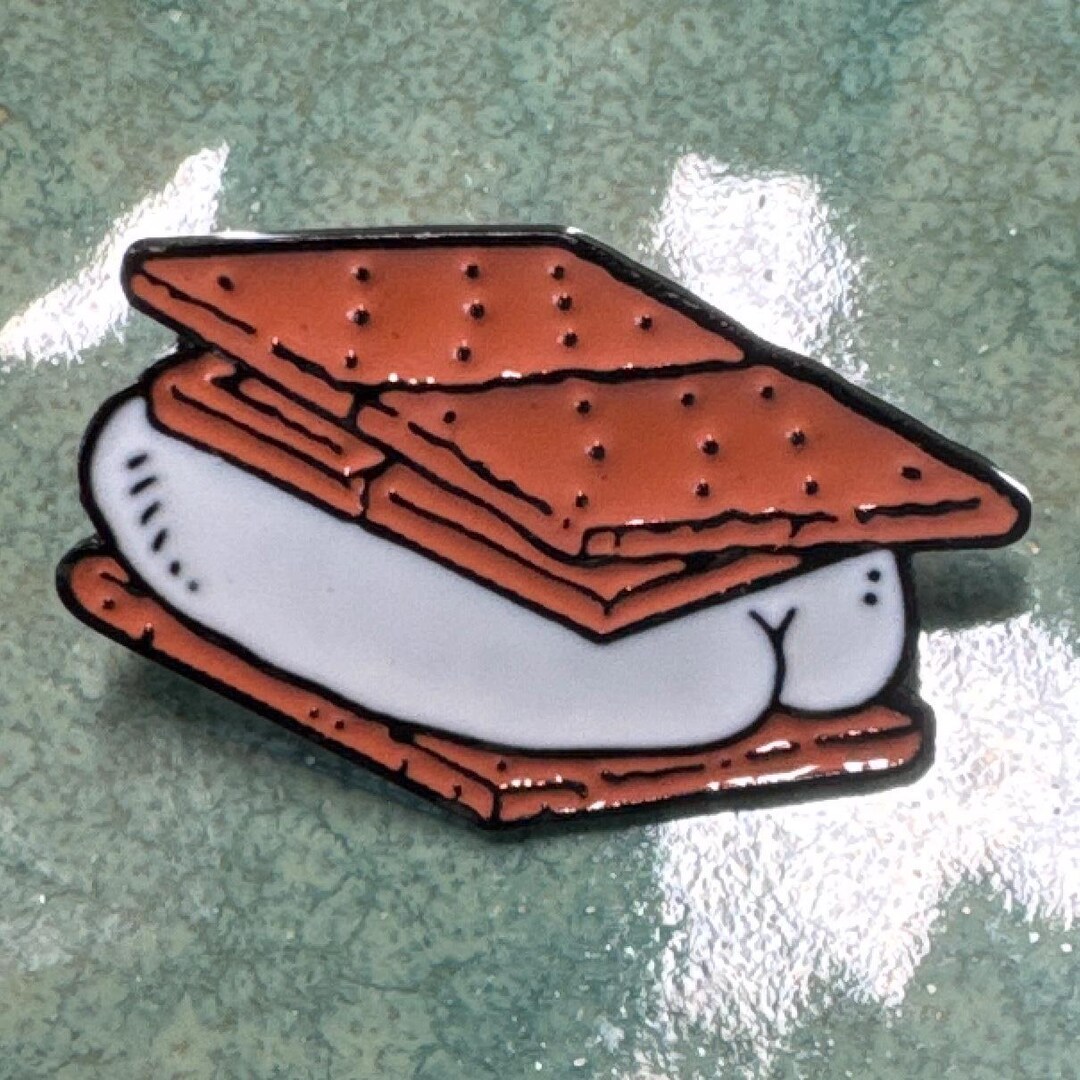 Smores Marshmallow Butt Enamel Pin - Etsy