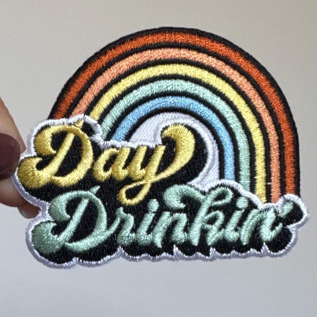 Day Drinkin Rainbow Iron on Patch - Etsy