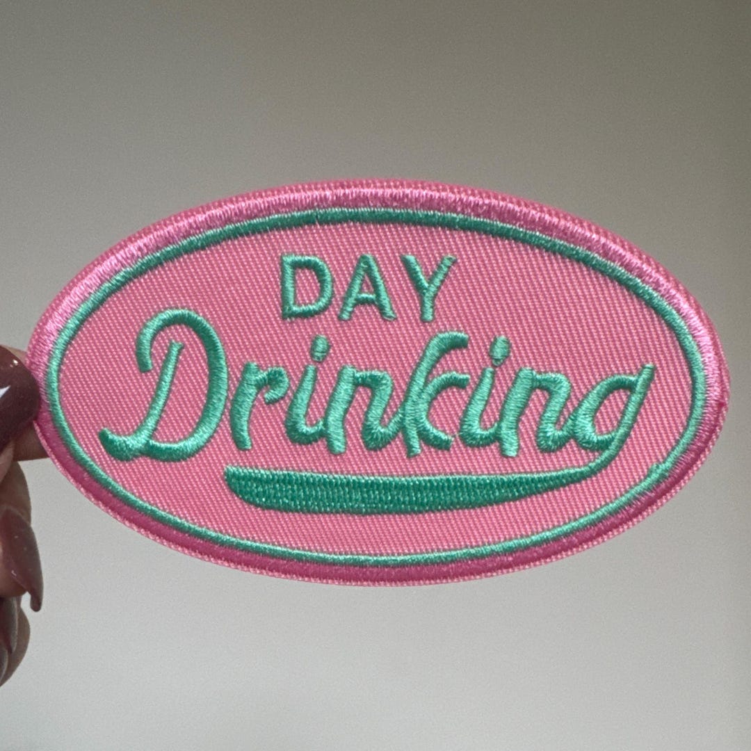 Day Drinking Iron on Patch - Etsy