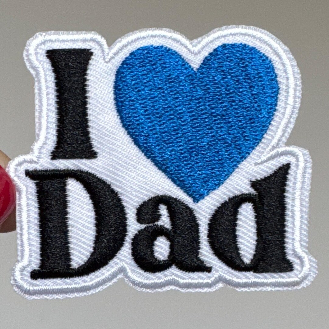 I Love Dad Blue Heart Iron on Patch - Etsy