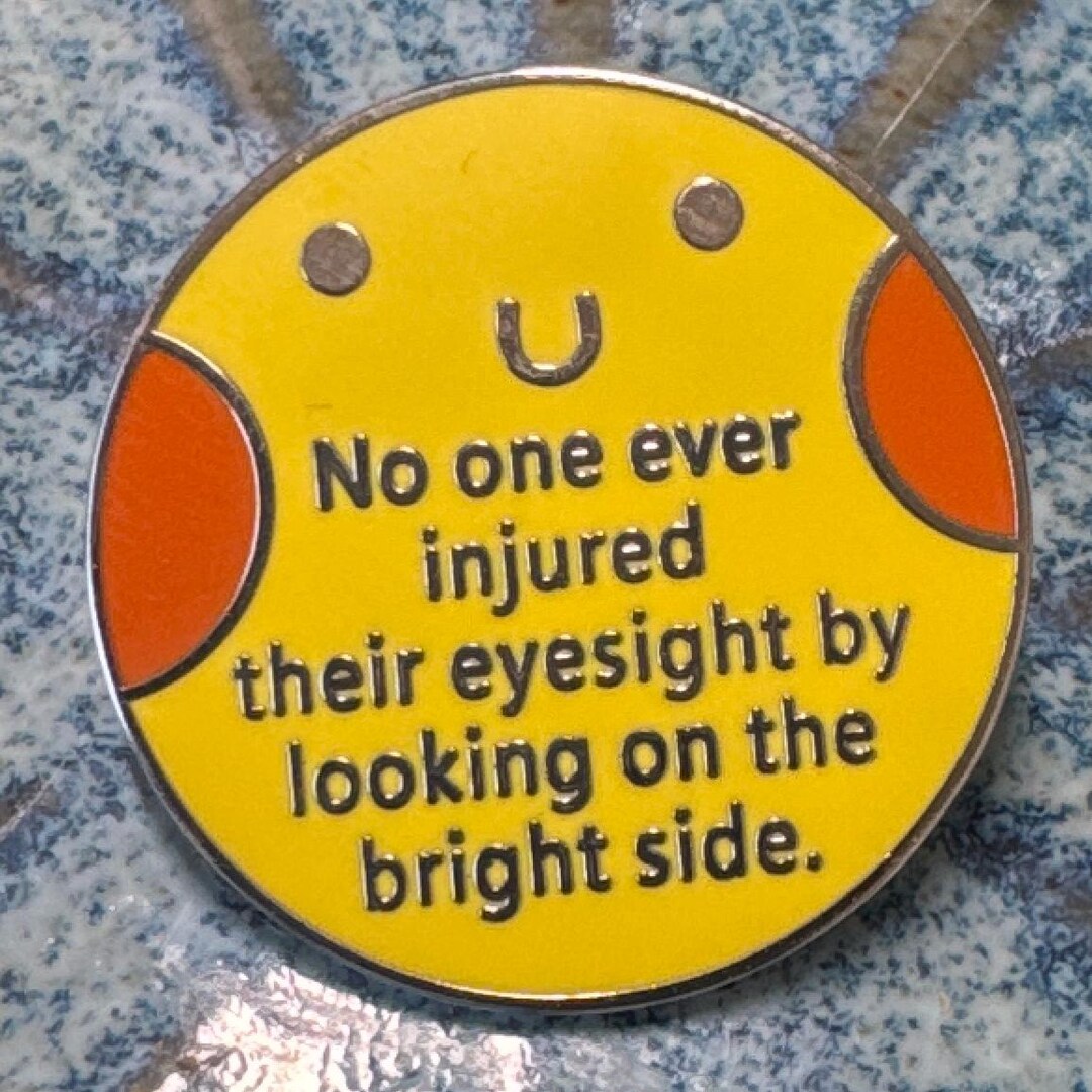 Look on the Bright Side Smiley Enamel Pin - Etsy