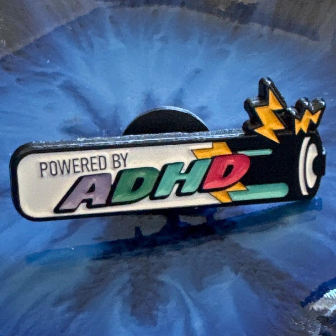 Powered by ADHD Battery Enamel Pin - Etsy
