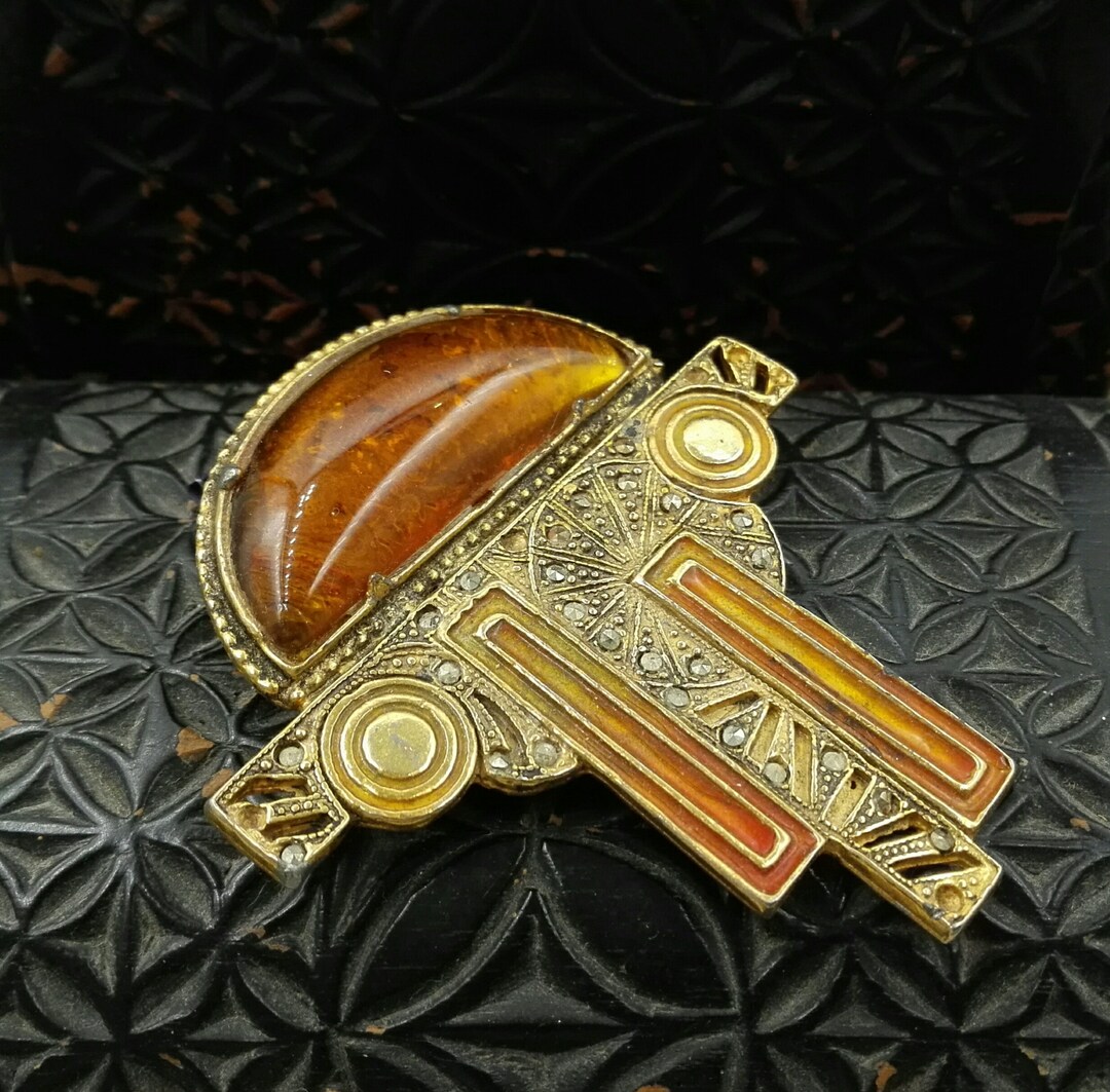 Sandor Co. Art Deco Style Brooch Vintage - Etsy