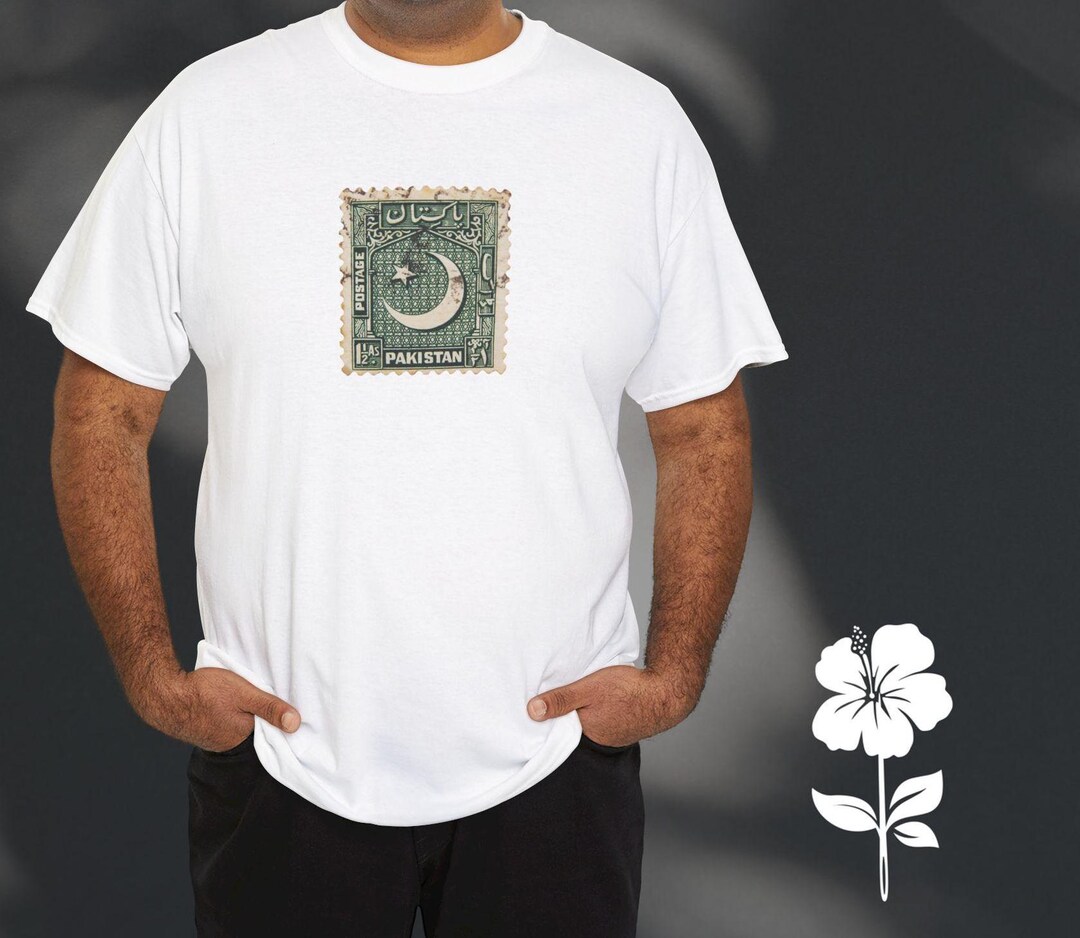 Vintage Pakistani Postage Stamp T-shirt, Retro Graphic Tee, Unisex Top ...