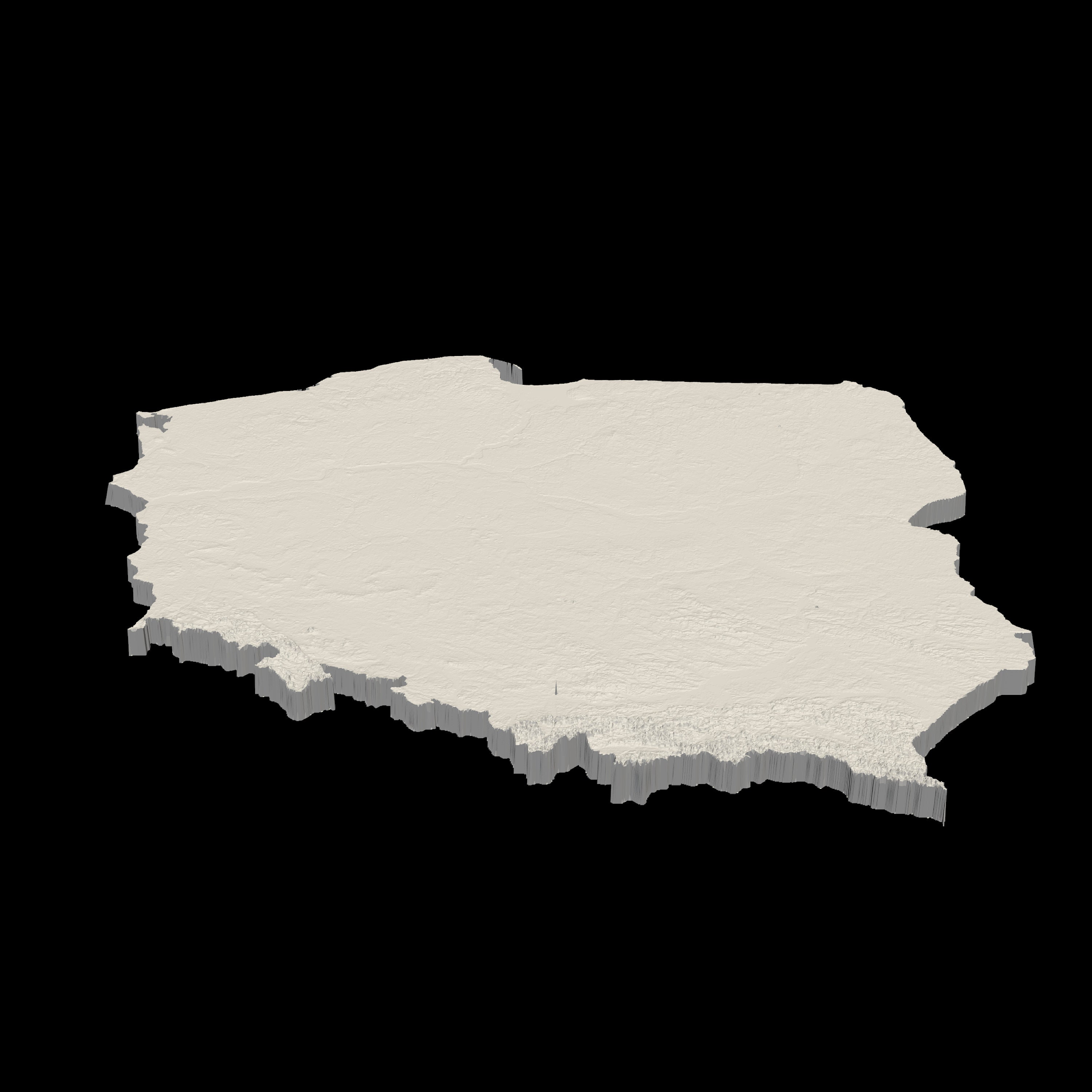 Poland Relief Map, Elevation, Topographical 3D Map, STL Model, 3D Print ...