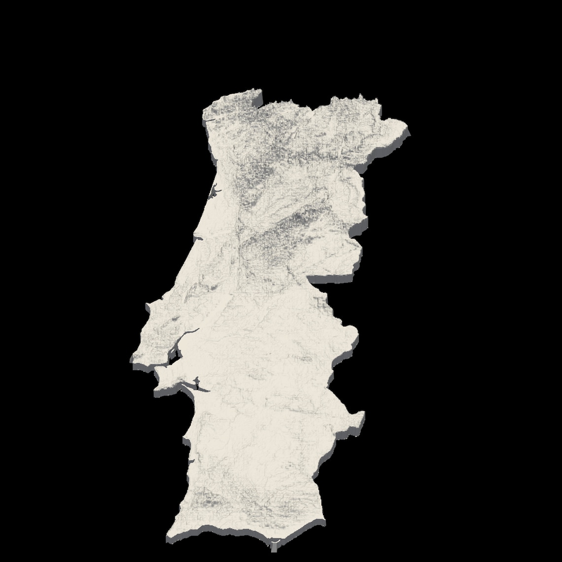3D Topographical Relief Map of Portugal CNC, 3D Print Terrain STL Model ...