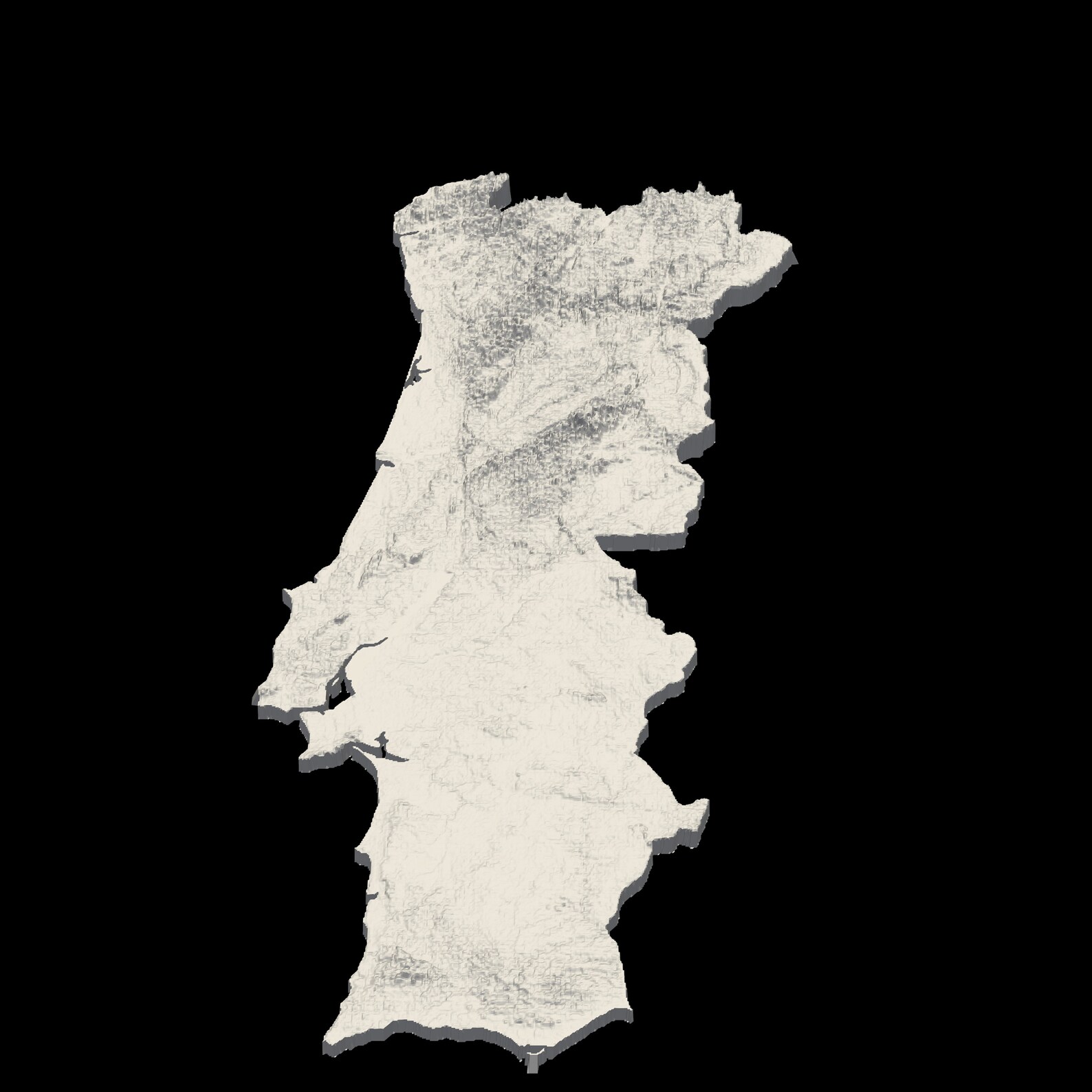 3D Topographical Relief Map of Portugal CNC, 3D Print Terrain STL Model ...