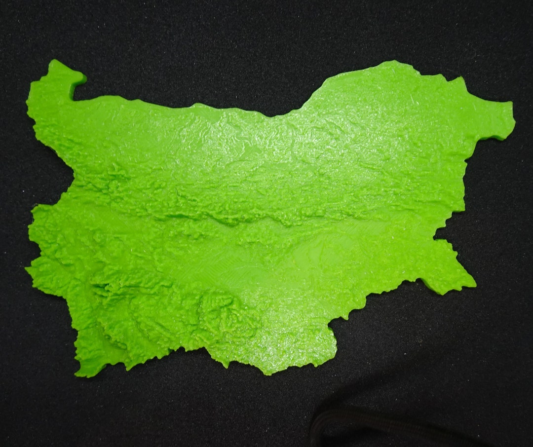 3D Topographical Relief Map of Bulgaria CNC, 3D Print Terrain STL Model ...
