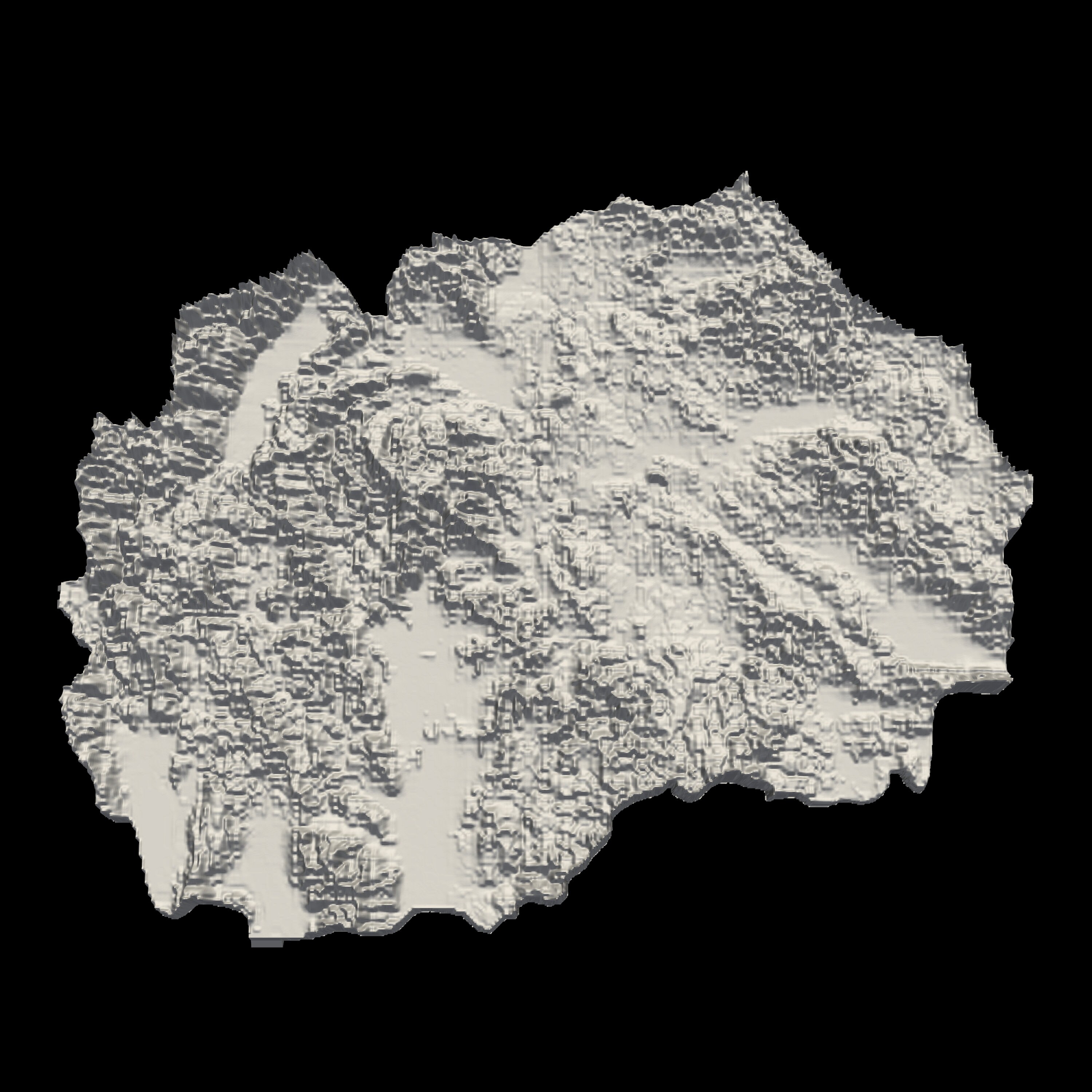 3D Topographical Relief Map of North Macedonia CNC, 3D Print Terrain ...