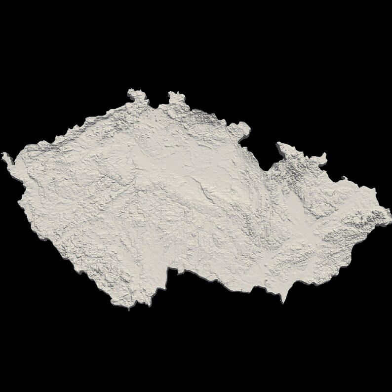 3D Topographical Relief Map of Czechia CNC, 3D Print Terrain STL Model ...