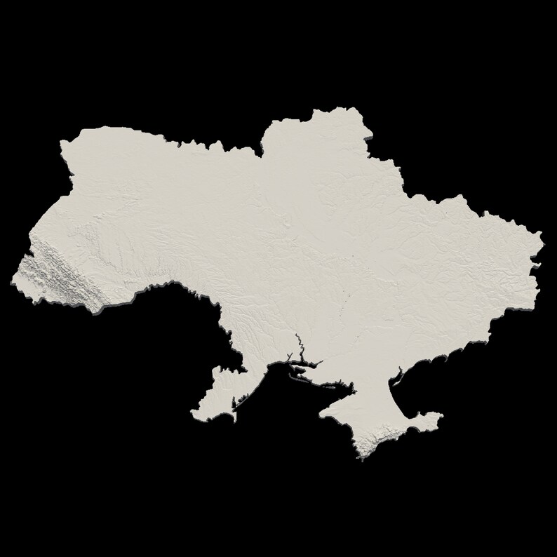 3D Topographical Relief Map of Ukraine CNC, 3D Print Terrain STL Model ...