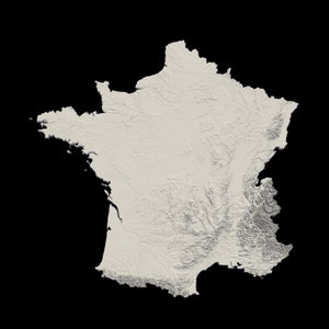 3D Topographical Relief Map of France CNC, 3D Print Terrain STL Model ...