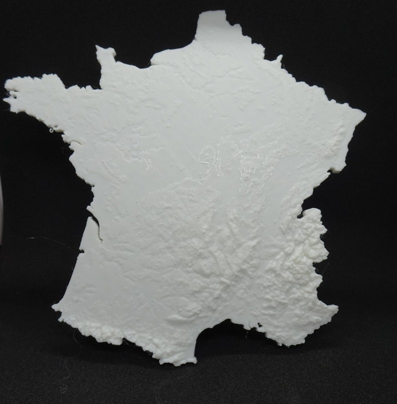 3D Topographical Relief Map of France CNC, 3D Print Terrain STL Model ...