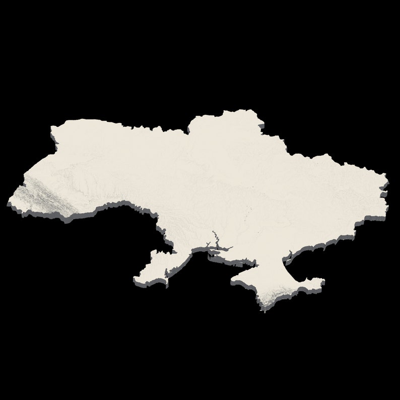 3D Topographical Relief Map of Ukraine CNC, 3D Print Terrain STL Model ...