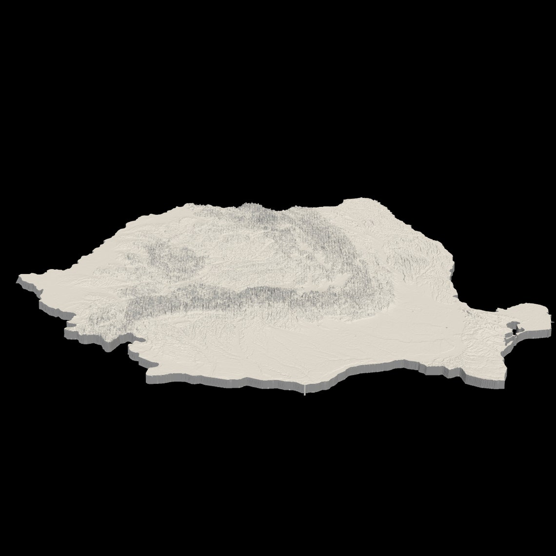 3D Topographical Relief Map of Romania CNC, 3D Print Terrain STL Model ...