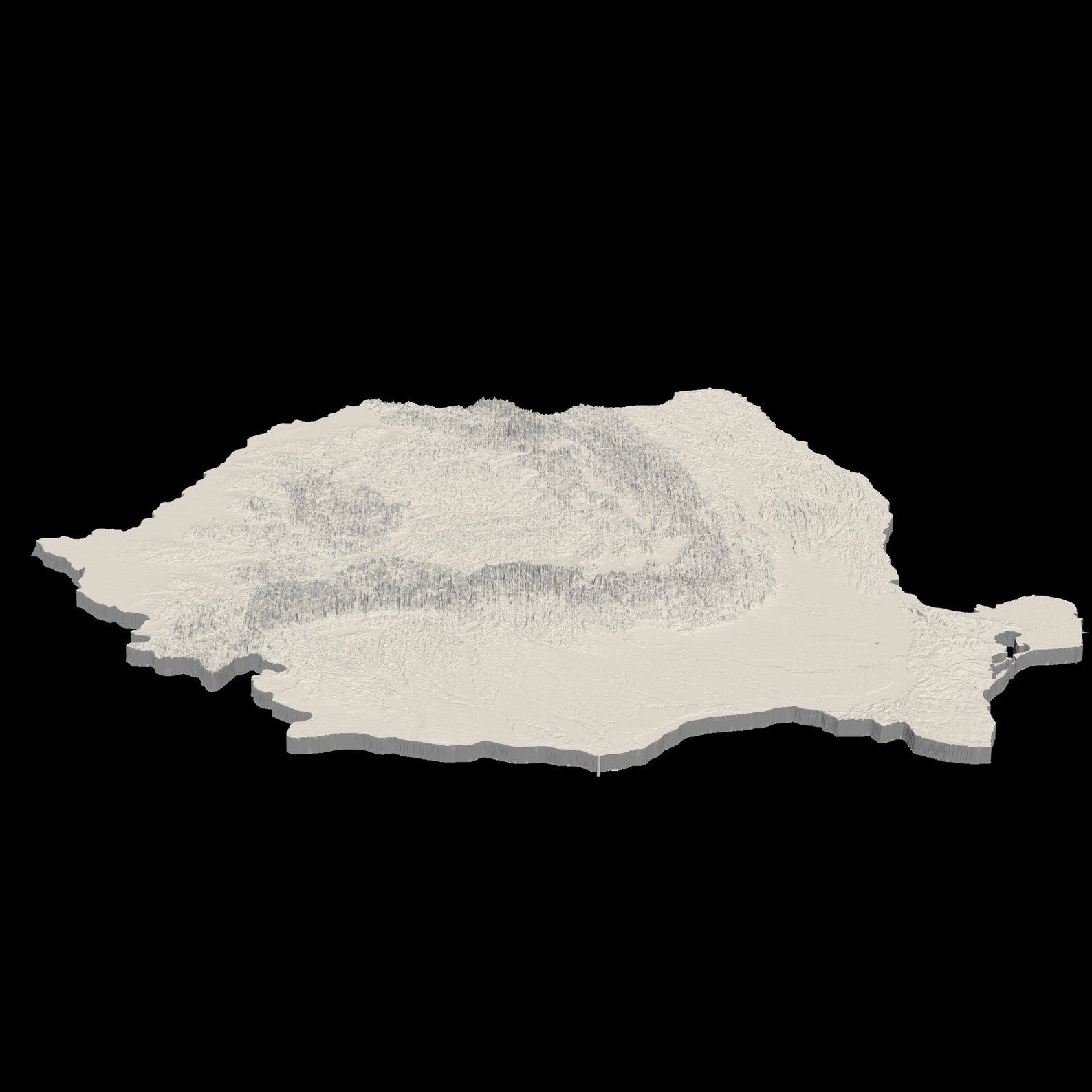 3D Topographical Relief Map of Romania CNC, 3D Print Terrain STL Model ...