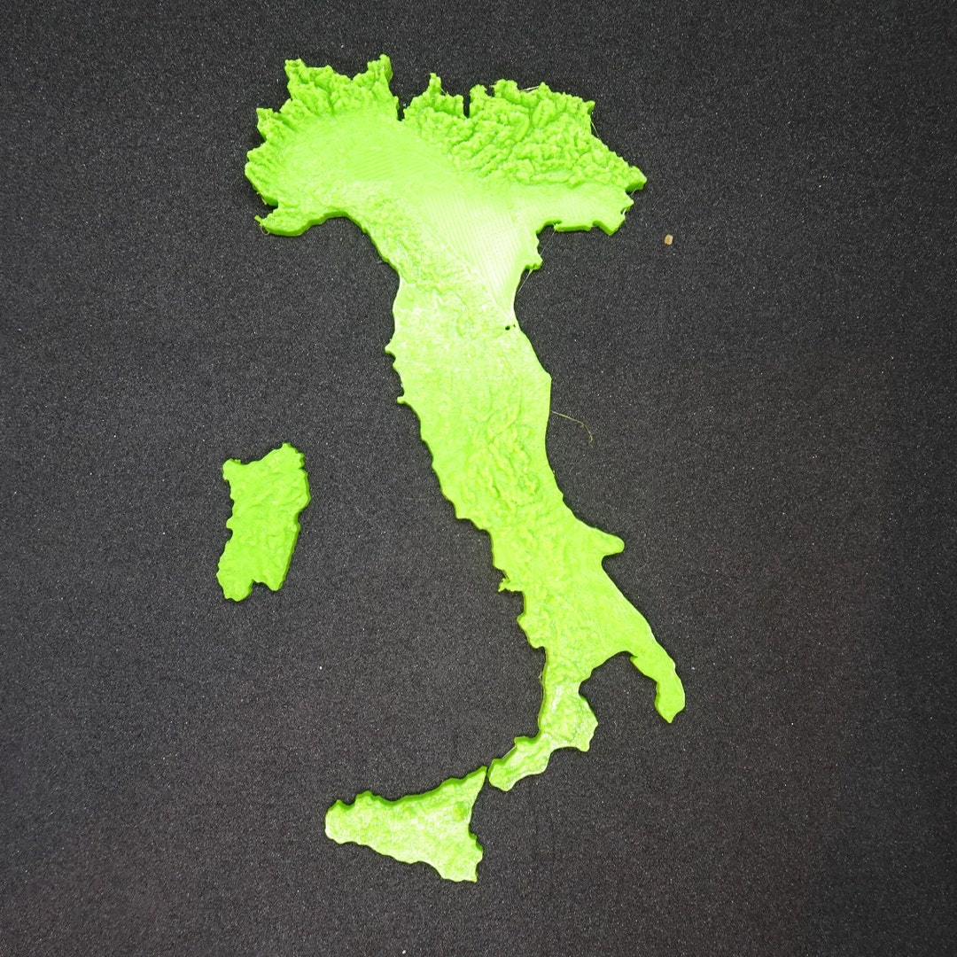 3D Topographical Relief Map of Italy CNC, 3D Print Terrain STL Model ...