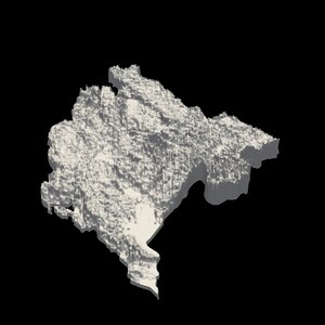 3D Topographical Relief Map of Montenegro CNC, 3D Print Terrain STL ...