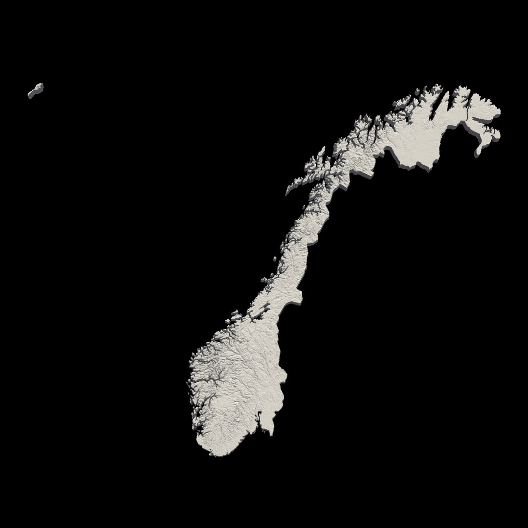 Norway Relief Map, Elevation, Topographical 3D Map, STL Model, 3D Print ...