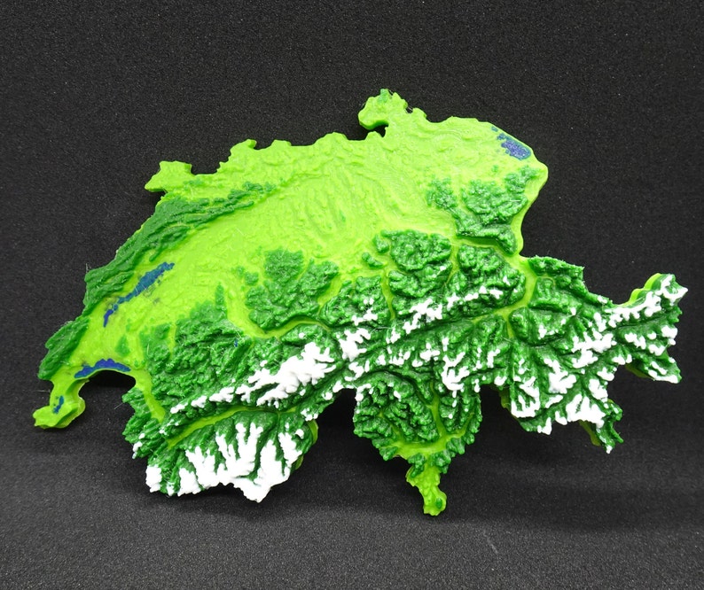 3D Topographical Relief Map of Switzerland CNC, 3D Print Terrain STL ...